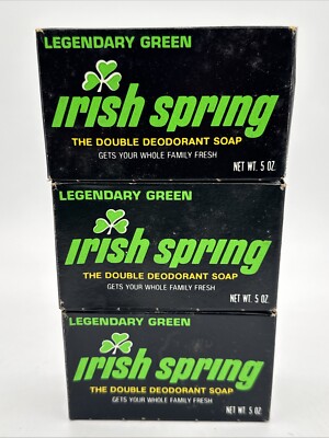 Vintage Irish Spring Legendary Green Deodorant Bar Soap Lot Of 3 New ...