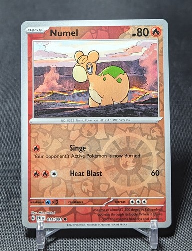 Numel Common Reverse Holo Fire 2024 PALDEAN FATES Pokemon TCG Card 011/ ...