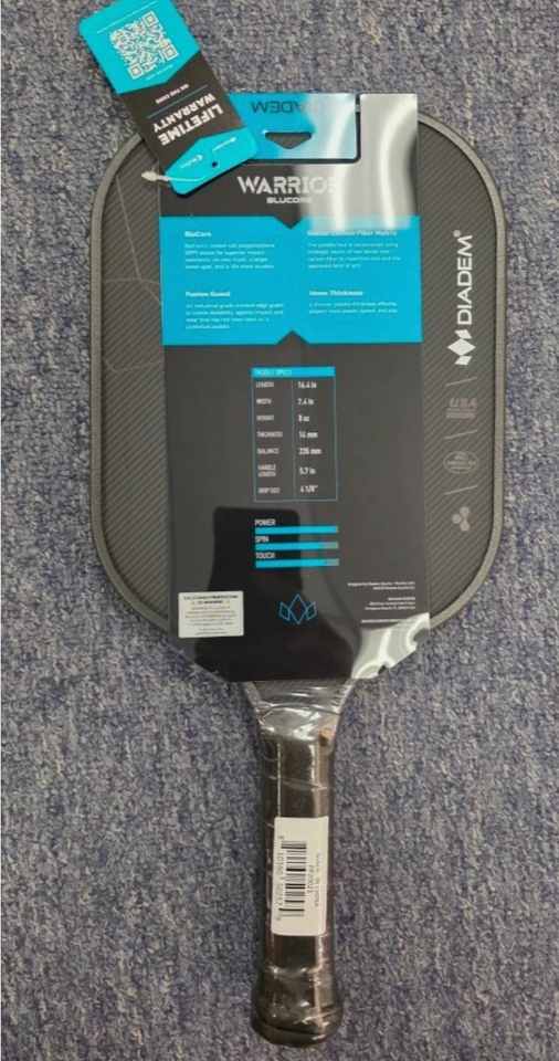 2025 Diadem Warrior Blucore Pro 14 Pickleball Paddle (Foam Core) USAP ...