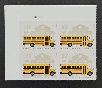 School Bus 2023. Block Of 4v. Additional Ounce Stamps. U.S.A. | eBay