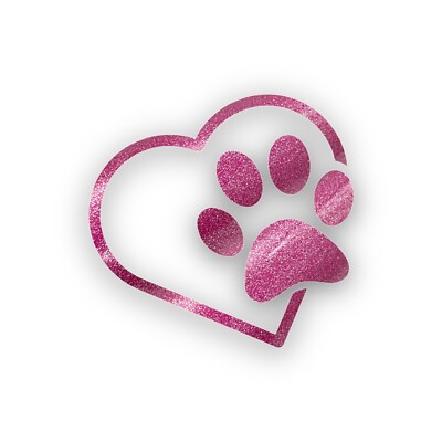 2x Aufkleber Pfote Auto Hunde Sticker Katzen Tatzen Tier Herz Vinyl ...