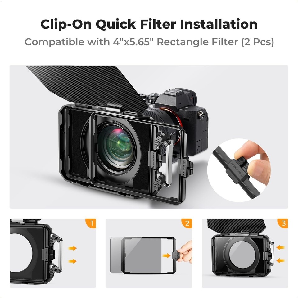 K&F Concept Mini Matte Box+ND4+ND32 4x5.65 Filter Filter Kit | eBay