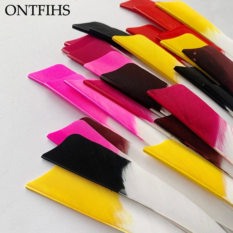 36Pcs 5Inch Shield Cut Fletching Arrow Feathers Gradient Turkey Feather ...