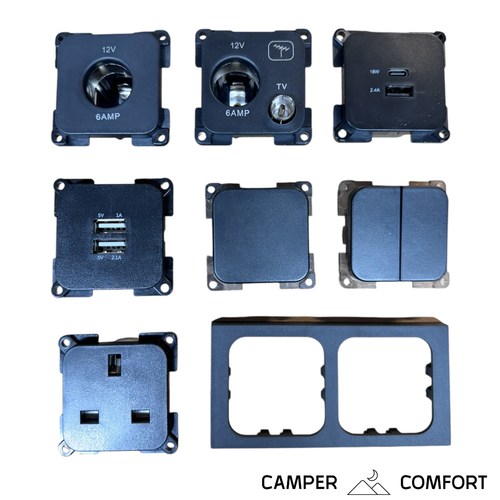 CBE C-LINE Twin Sockets 12v 240v USB Switches, Campervan/Motorhome ...