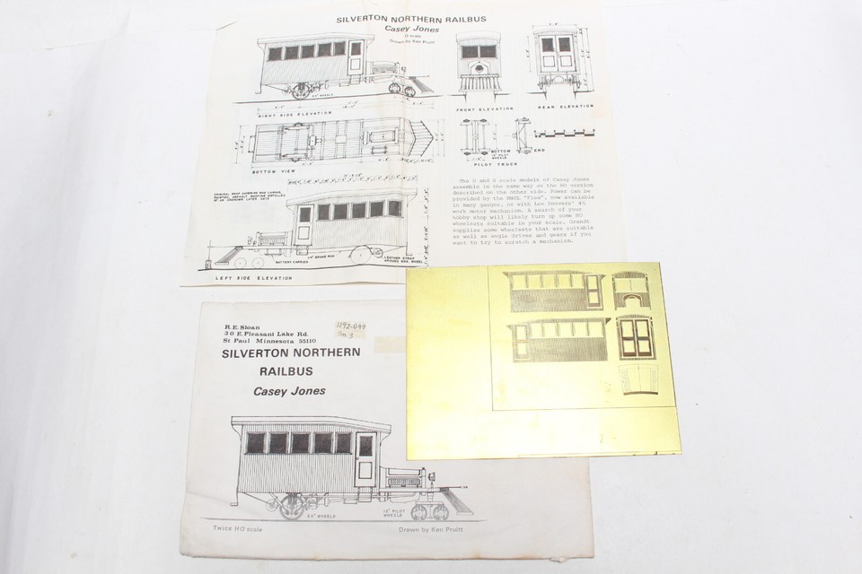 RARE SN3 BRASS CASEY JONES RAILBUS SILVERTON NORTHERN ETCHING BODY KIT ...