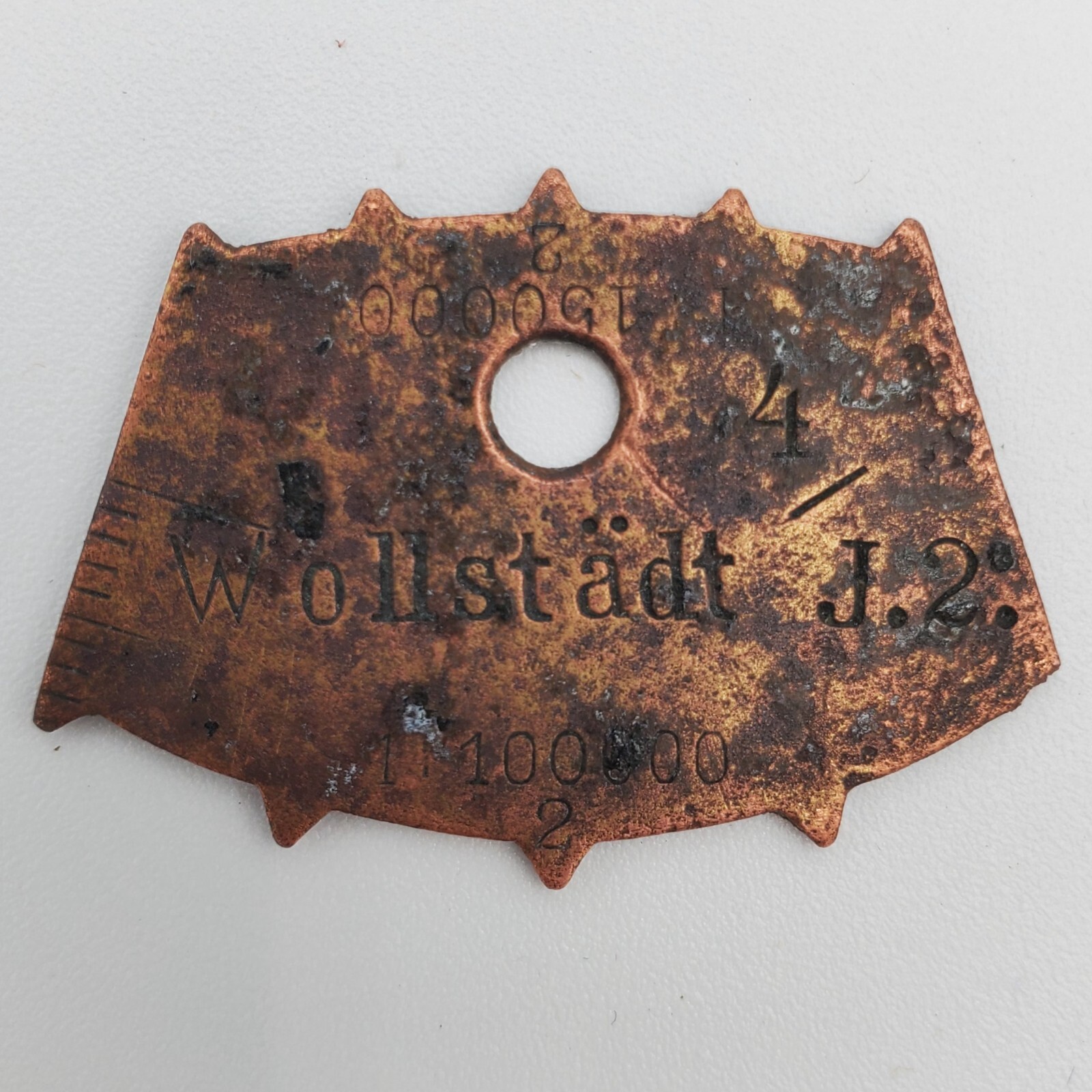 WW1 WWI German Original map tool measurement field gear engraved metal ...