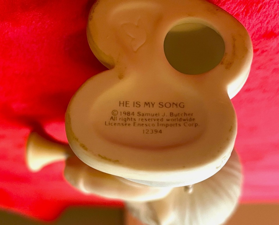 Precious Moments 12394 “He Is My Song” 2 Piece Set 1984 With Box | eBay