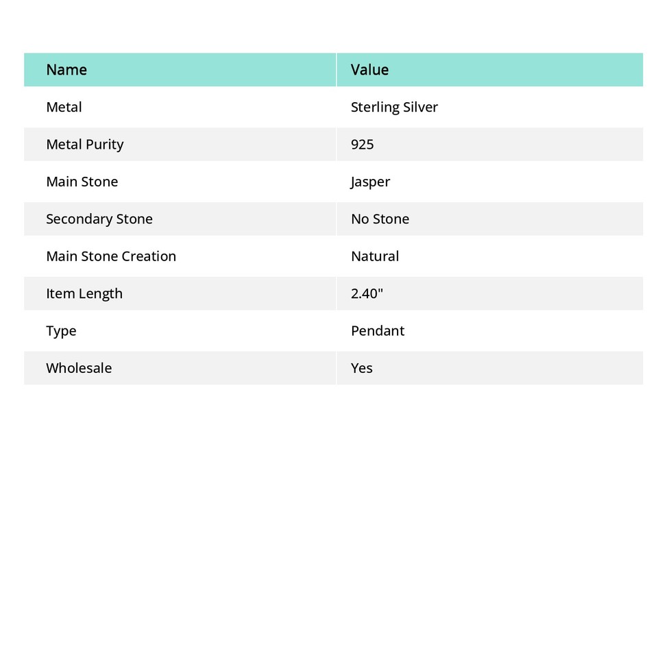 Maligano Jasper Gemstone 925 Sterling Silver Gift Jewelry Pendant 2.40 ...