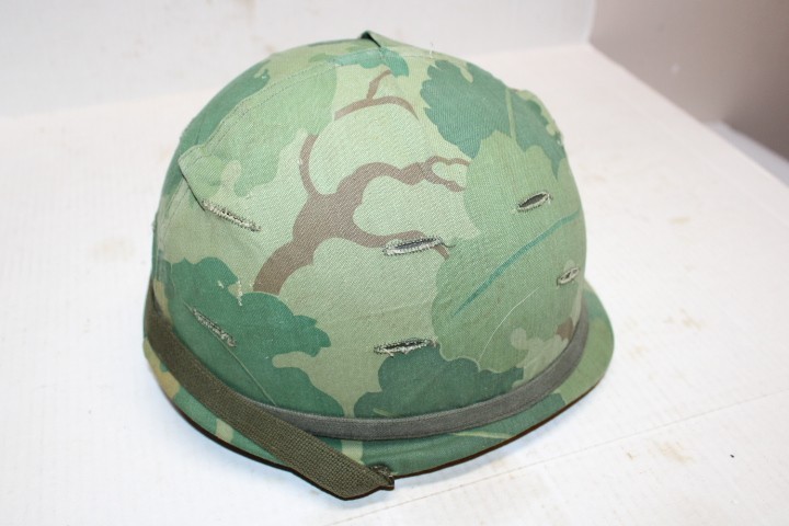 US Military Issue Vietnam Era M1 Steel Pot Helmet with Liner Camouflage ...
