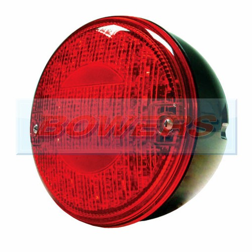 12V/24V LED REAR ROUND HAMBURGER RED FOG LIGHT LAMP CARAVAN/TRAILER ...