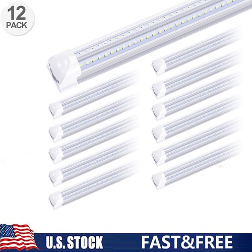 12Pack 8 Foot Led Shop Lights 8FT Led Light 72W T8 Integrated Warehouse ...
