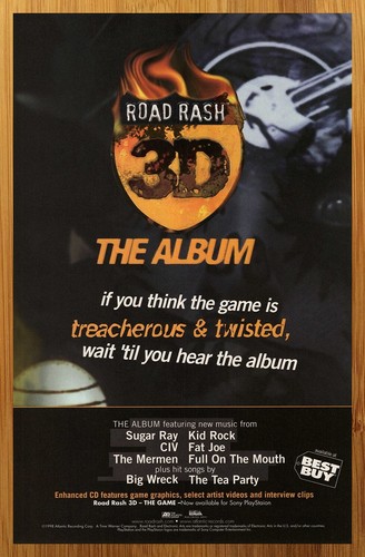 1998 Road Rash 3D The Album Print Ad/Poster Playstation PS1 Game CD LP ...