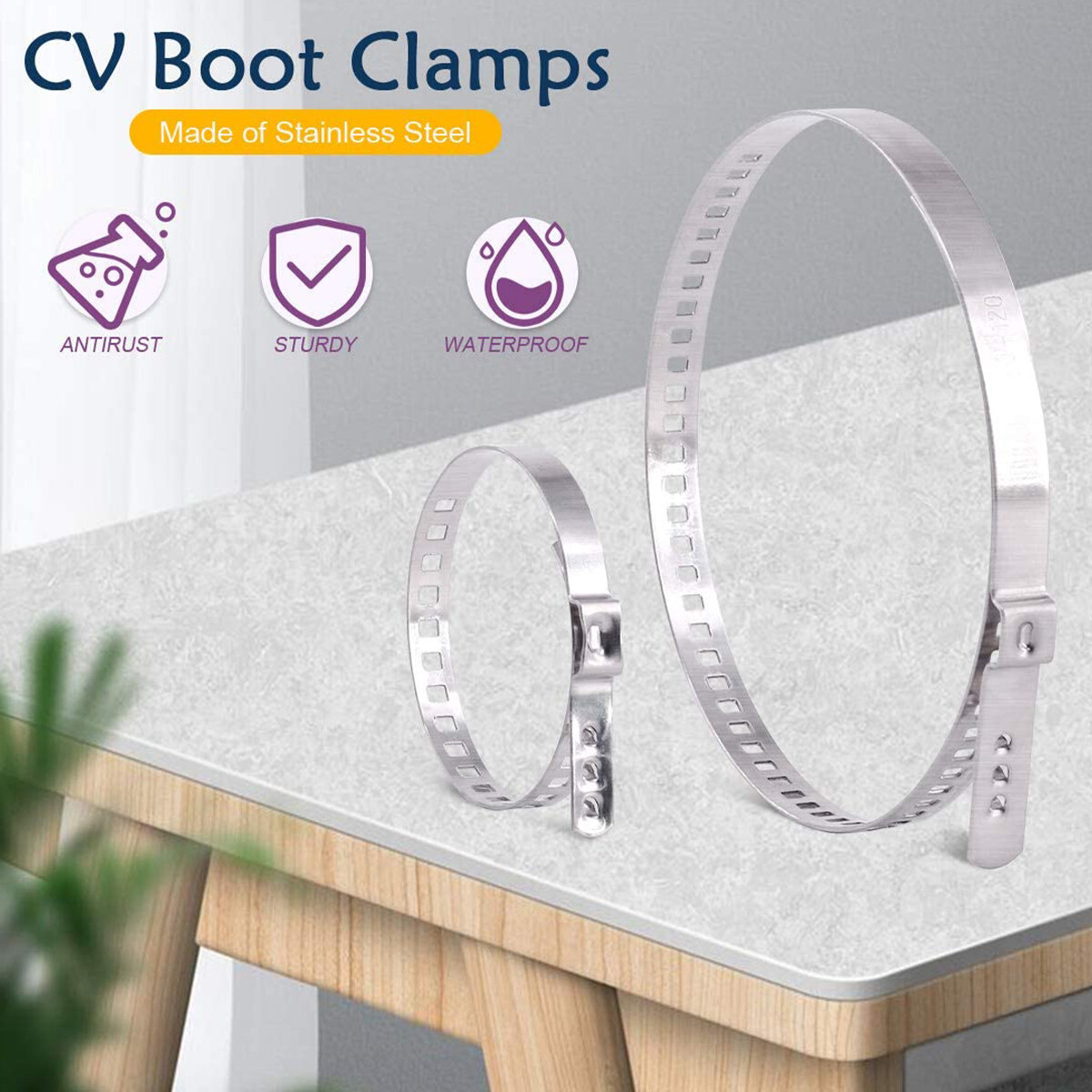 30X CV Boot Joint Clamp Stainless Steel Universal Drive Shaft Boot ...