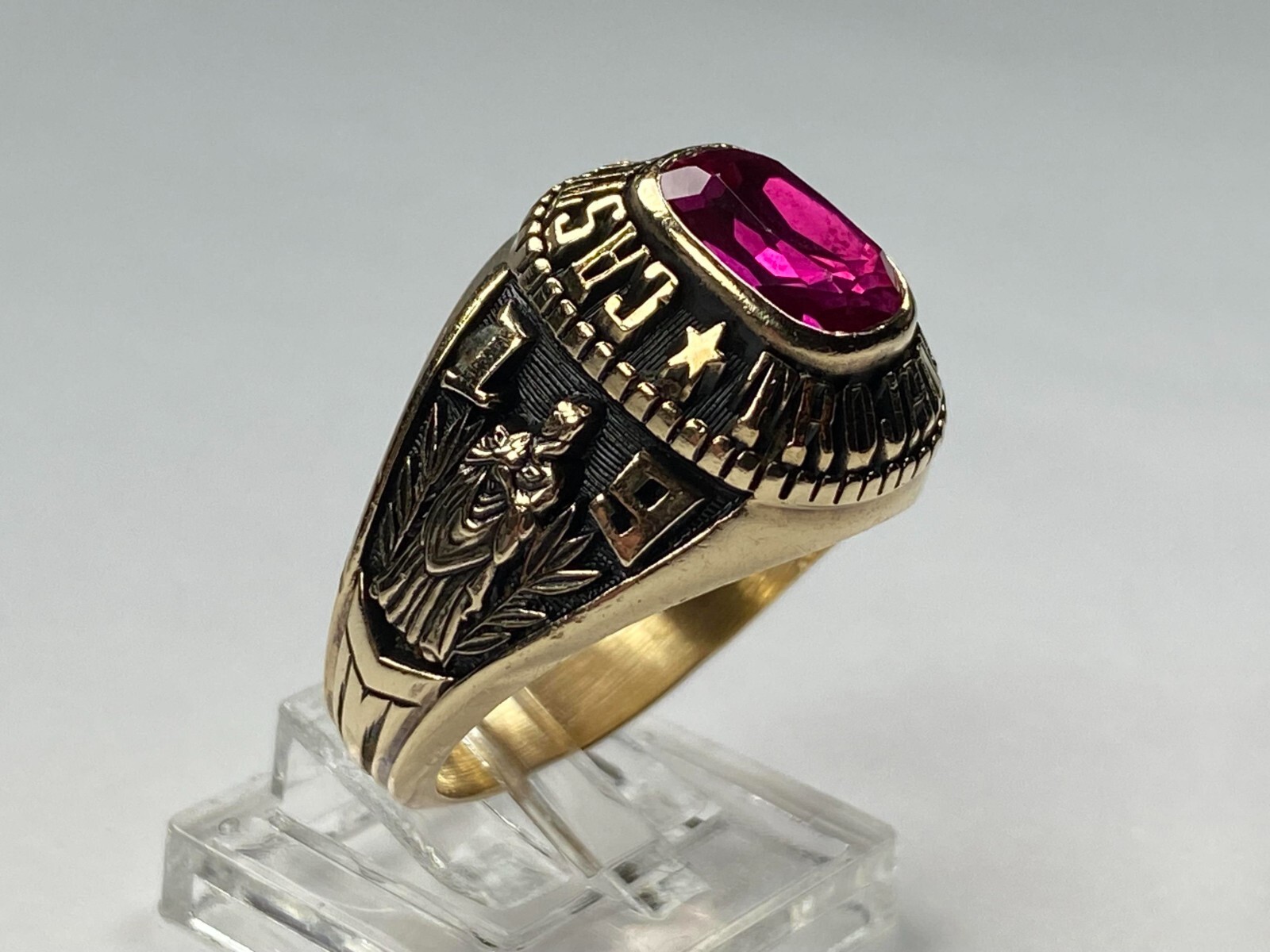 VINTAGE 10k YELLOW GOLD CLASS RINGS & FIRE DEPT. RINGS LOT OF 9 ...