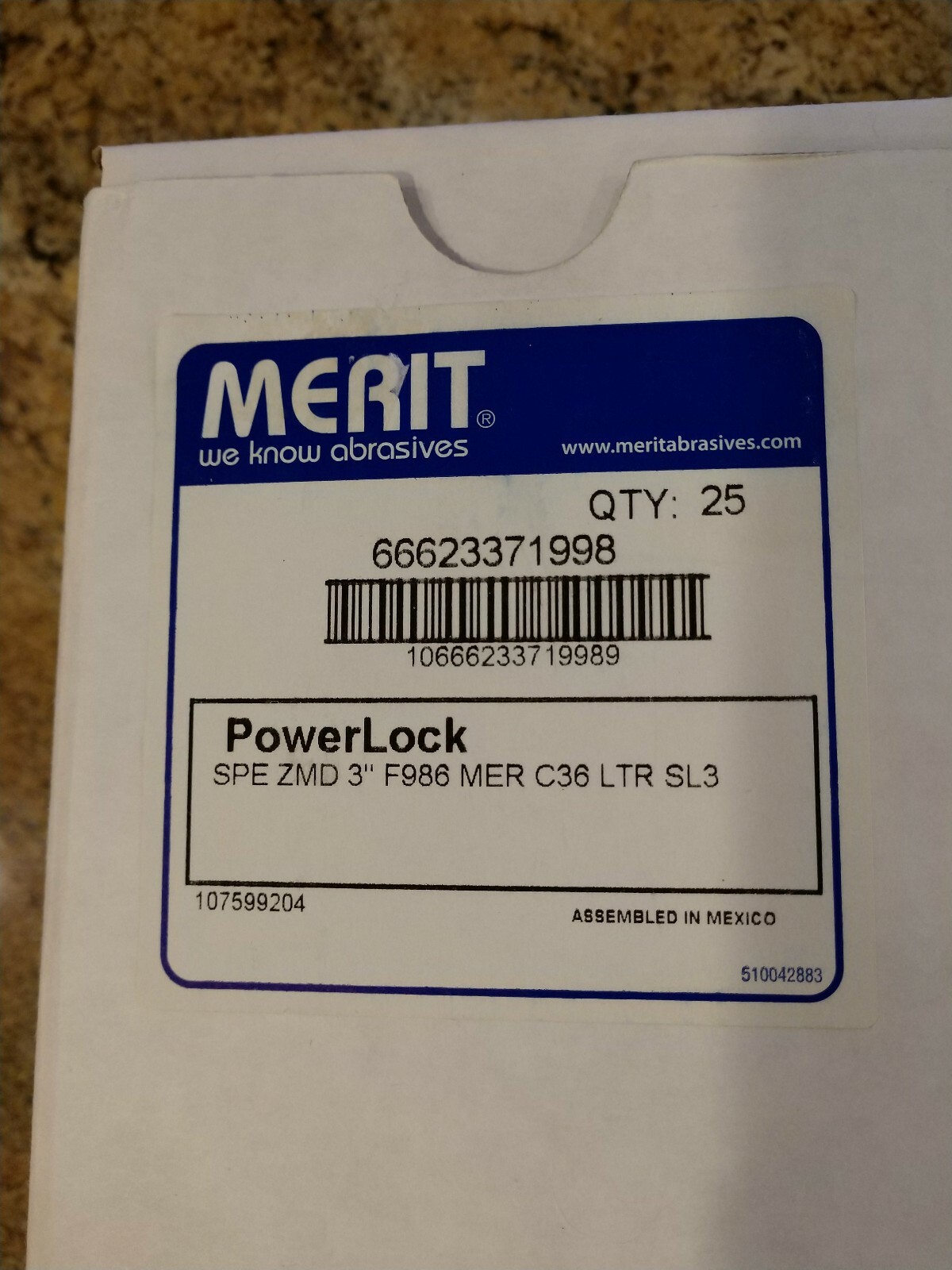 50 Merit Quick Change Discs SPE ZMD 3" F986 Mer P36 Ltr Sl3 for sale ...