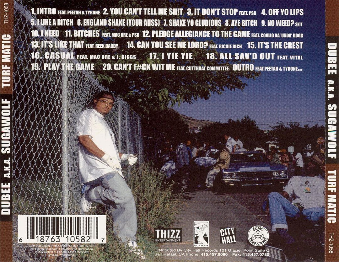 DUBEE AKA SUGAWOLF TURF MATIC NEW CD 618763105827| eBay