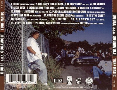 DUBEE AKA SUGAWOLF TURF MATIC NEW CD 618763105827| eBay