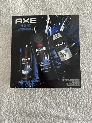 3 Pc Gift Set AXE Phoenix Men's Shampoo Body Wash Deodorant Full Size ...