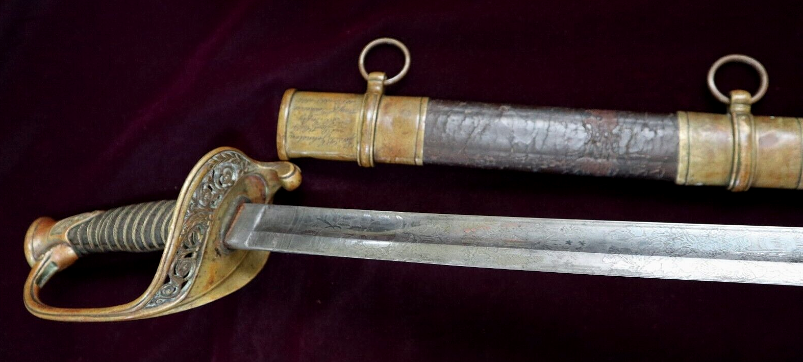 CIVIL WAR M 1850 PRESENTATION ROBY FOOT OFFICER SWORD TO LIUT JAMES ...