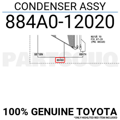 884A012020 Genuine Toyota CONDENSER ASSY 884A0-12020 | eBay