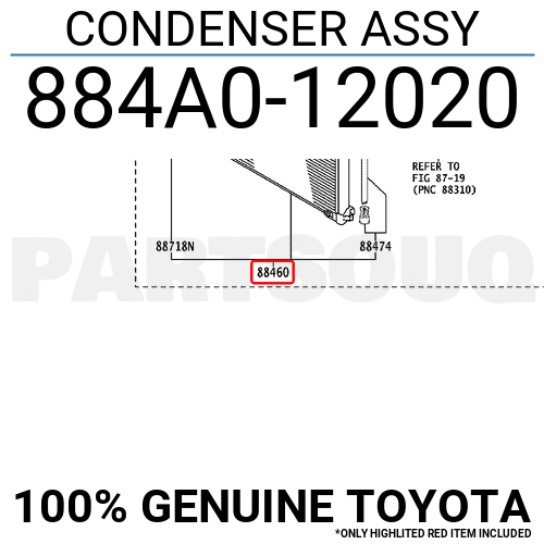 884A012020 Genuine Toyota CONDENSER ASSY 884A0-12020 | eBay