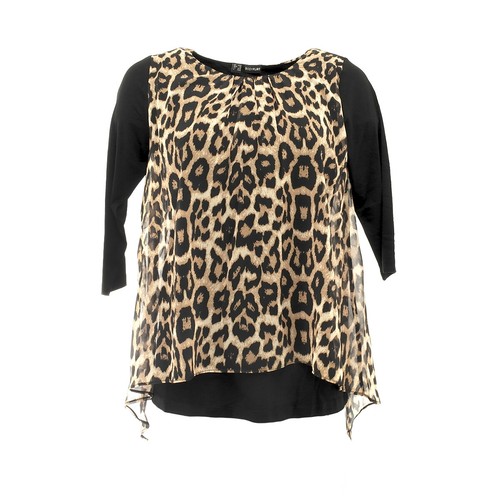 Bodyflirt Damen Tunika Shirt 3/4-Arm Leomuster schwarz Gr. 32/34 978333 ...
