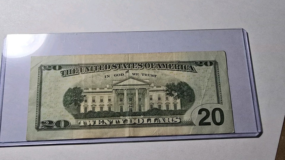 US CURRENCY 20 DLLS SERIES 2017 A REPEATER SERIAL NUMBER PH 00777070 A ...