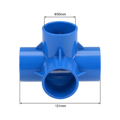 4 Way 50mm Tee Metric PVC Fitting Elbow - PVC Furniture Elbow Fittings ...
