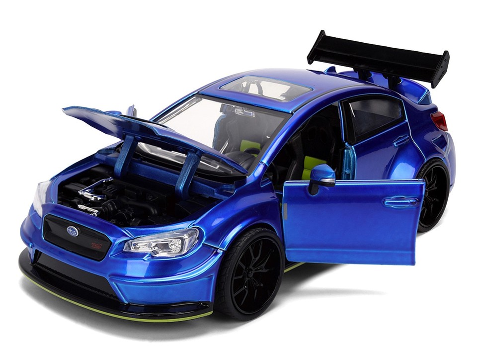 2016 SUBARU WRX STI WIDEBODY BLUE 1/24 DIECAST MODEL CAR BY JADA 37491 ...