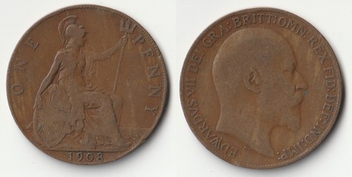 1908 Great Britain 1 penny coin | eBay