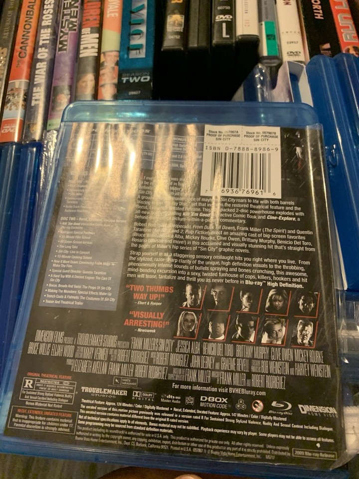 Sin City (Uncut) [Blu-ray], Good DVD, Powers Boothe, Quentin Tarantino ...