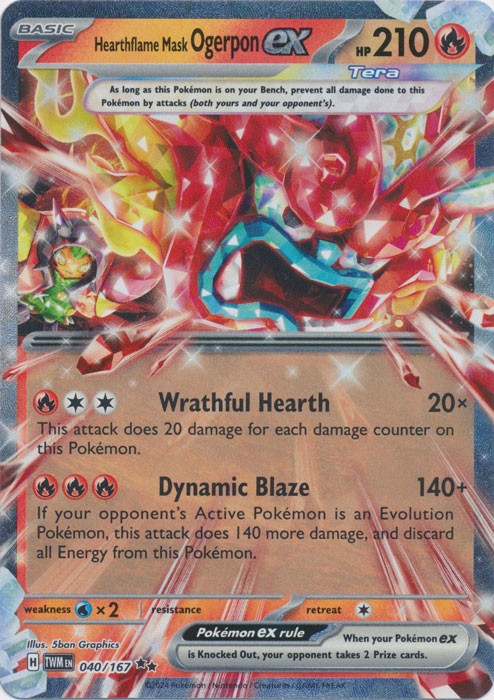 UR-01 Holo Hearthflame Mask Ogerpon ex - 040/167 Double Rare SV06 ...