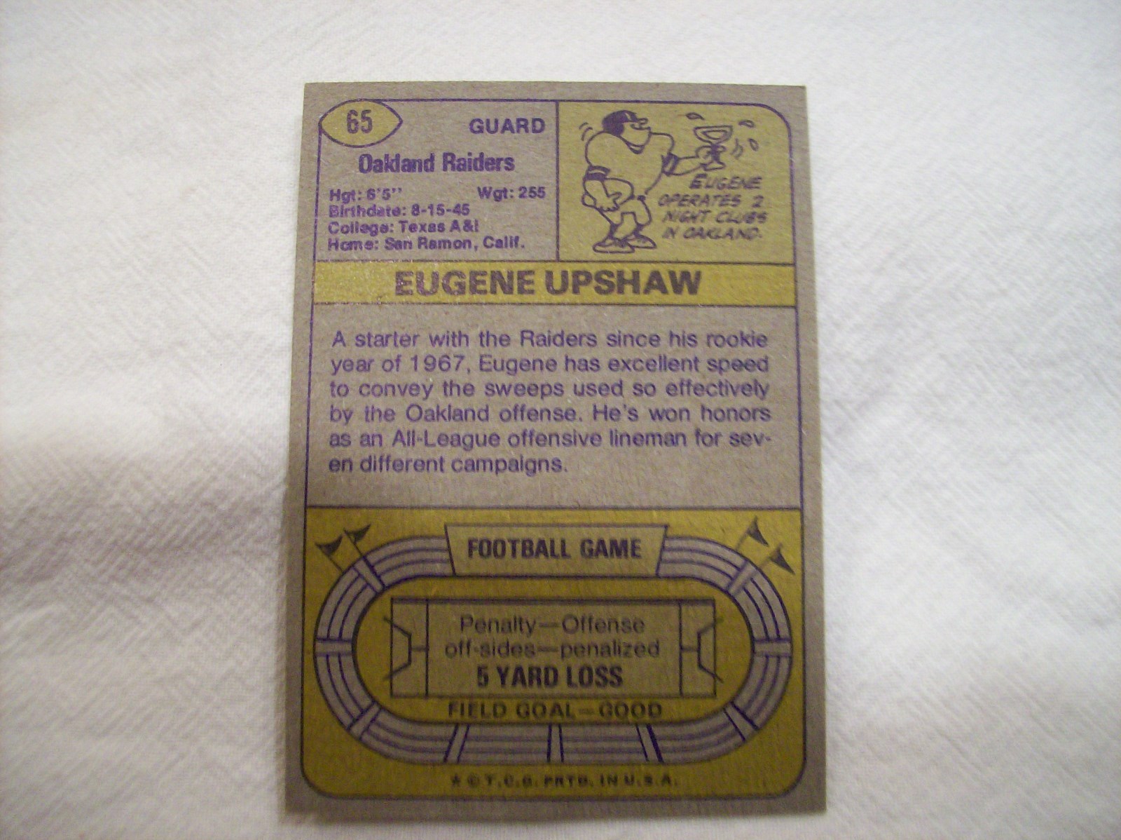 1974 Topps - Gene Upshaw #65 for sale online | eBay