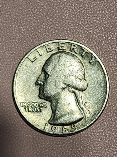 1965 Washington Quarter - No Mint Mark- Rim Letters, Filled A Errors-US ...