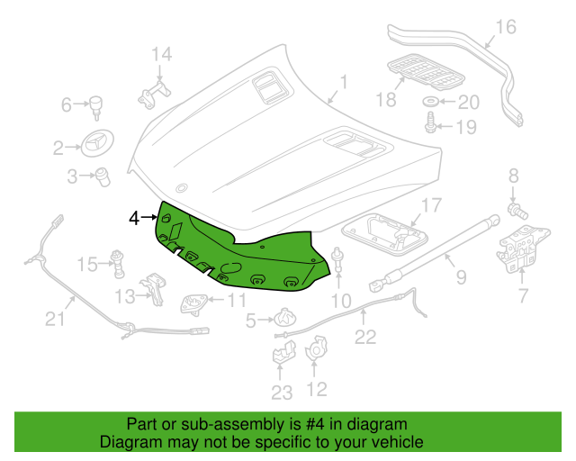 Mercedes Benz GLE63 AMG S GLE400 GLE550e 16-19 Insulation Engine Hood ...