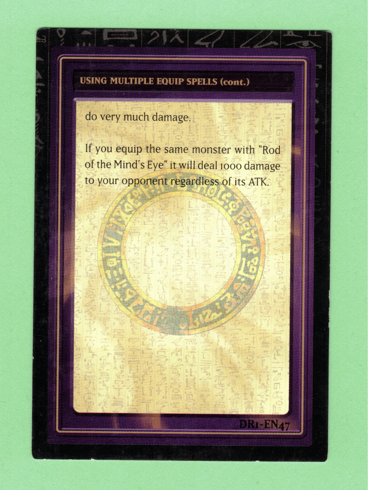 YUGIOH TIP CARD #47 OF 50 "USING MULTIPLE EQUIP SPELLS" DR1-EN47 (237 ...