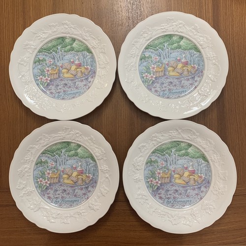 GIEN PORCELAIN FRANCE LES SAVEURS MARIE-PIERRE BOITARD Set of 4 Plates ...