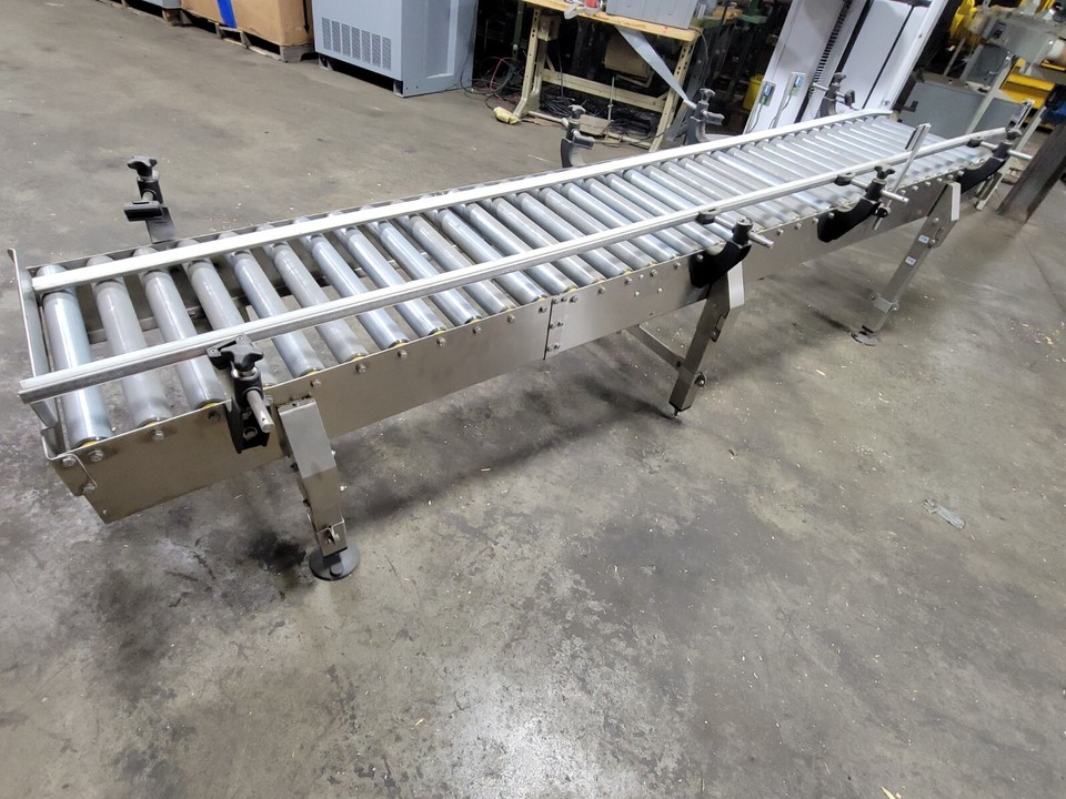 Conveyor Rolling Ramp Gravity Angled 28" - 18" H 19" Rollers 9ft Long ...