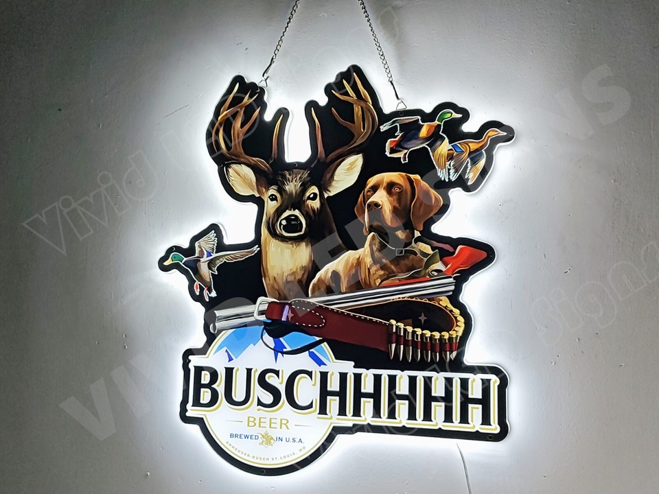 Hunting Dog Deer Flying Duck Pheasant Beer 20" Vivid LED Neon Sign Wall ...
