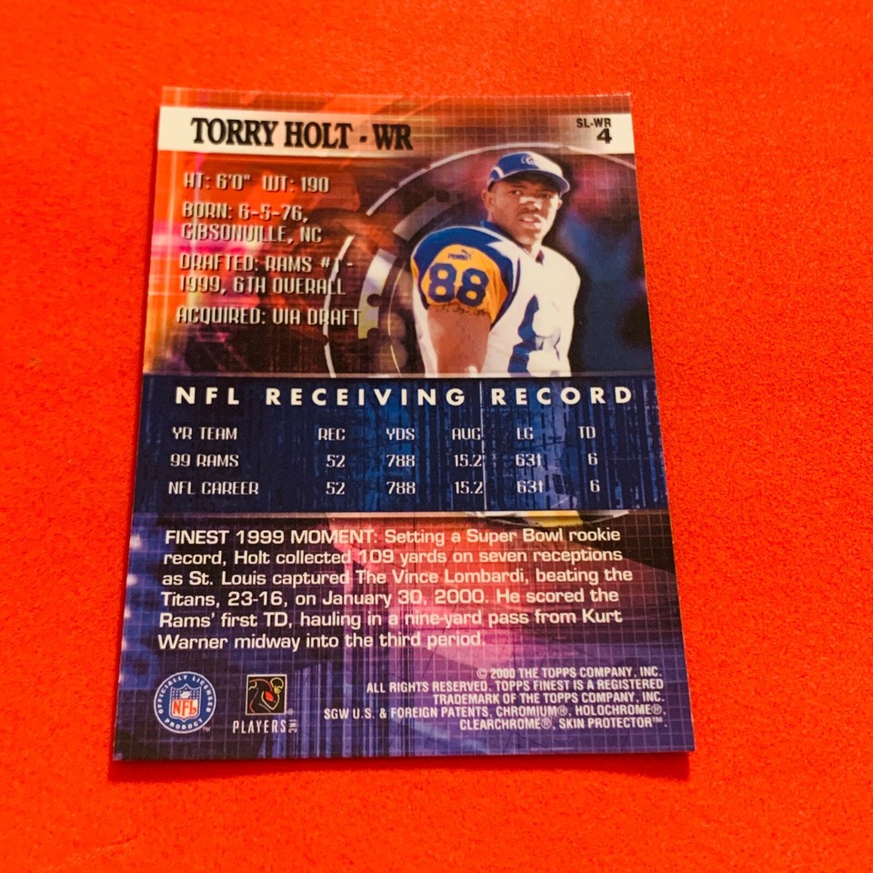 Torry Holt .. St. Louis Rams .. 2000 Topps Finest Base Card 4 | eBay