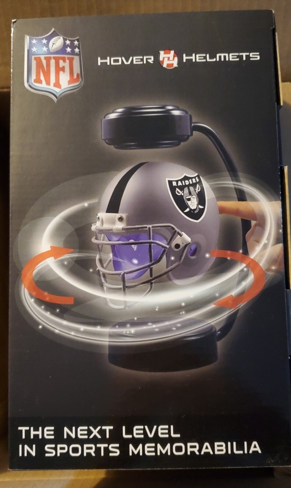 LAS VEGAS RAIDERS NFL Rotating Levitating Hover Helmet w/ LED Lighting ...