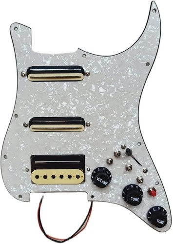Prewired Loaded Pickguard with SSH Zebra Mini Pickups for Fender Strat ...