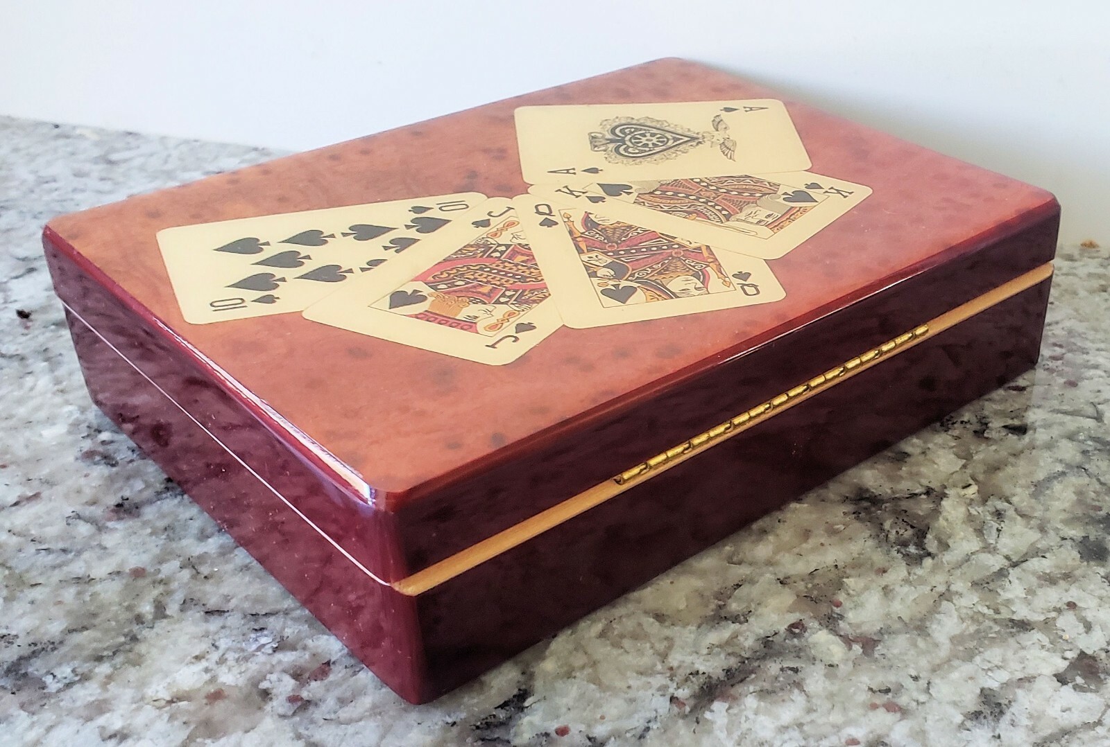 Handmade Wooden Playing Card Case for Double Deck of Playing Cards + 2 ...