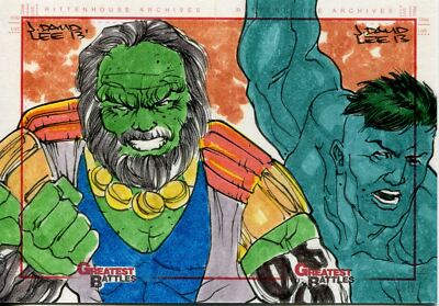 Marvel Greatest Battles Panel Sketch Card By J. David Lee Hulk & ? | eBay