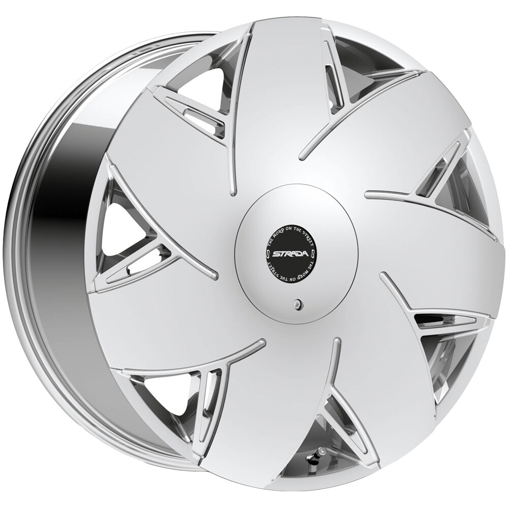 (Set-4) Strada S67 Turbina 22x9 5x4.5"/5x120 +35mm Chrome Wheels Rims ...