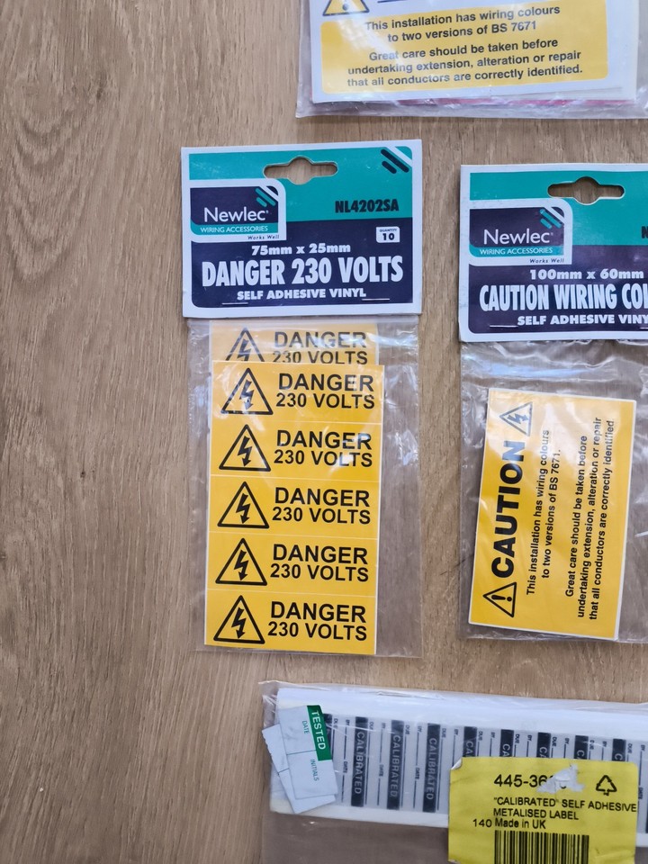 Various Electrical Warning Labels And Pat Testing Labels . | eBay UK