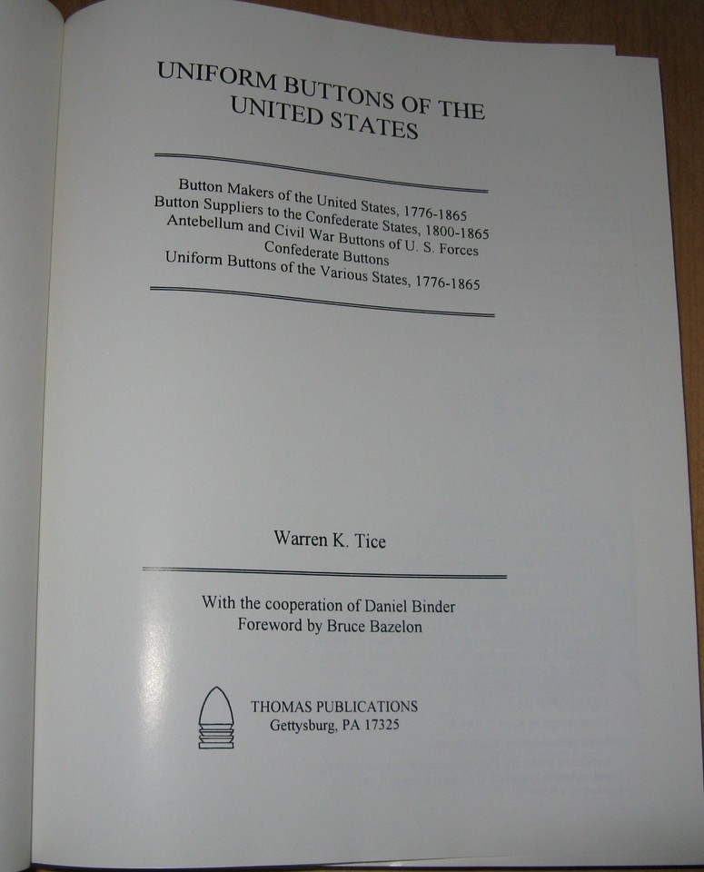 Tice, Uniform Buttons 1776-1865 plus Tice Price Guide | eBay