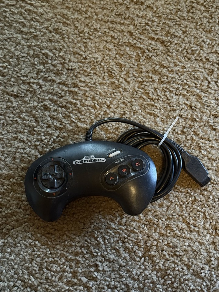 Official Sega Genesis 3 Button Controller Red Letters OEM - Model 1650 ...