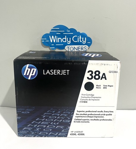 HP 38A Q1338A GENUINE BLACK TONER CARTRIDGE 12K PAGES LASERJET 4200 ...