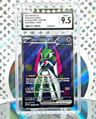 CGC 9.5 Iron Valiant EX 225/182 Paradox Rift Full Art Secret Rare ...
